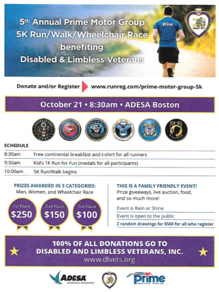 5th Annual Prime Motor Group 5K - Disabled and Limbless Veterans